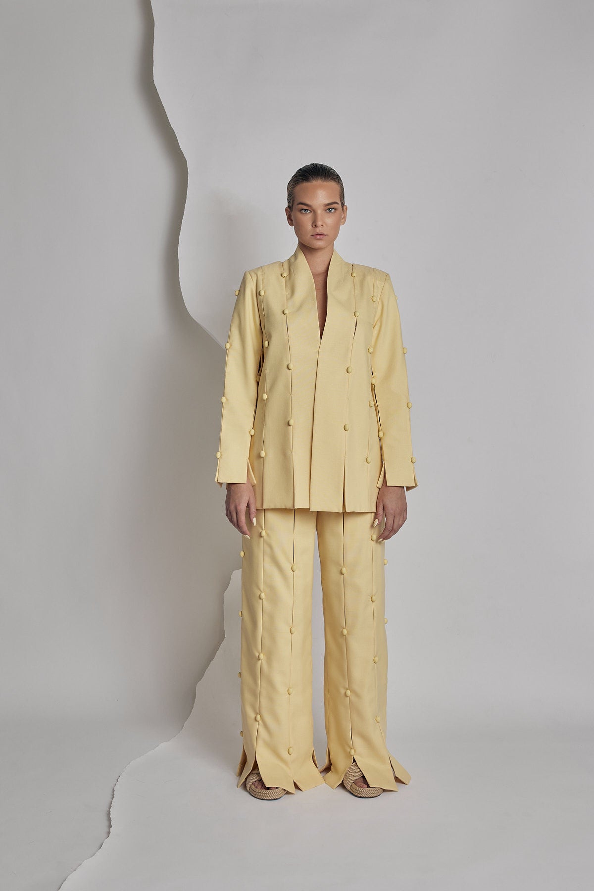 Yellow Strips “Box” Blazer – Shantall Lacayo