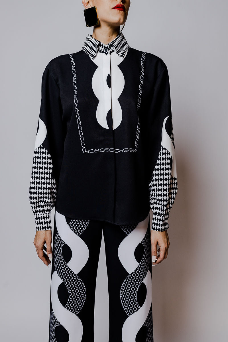 Black Printed Pants | Heritage SS22 | Project Runway 19 Collection ...